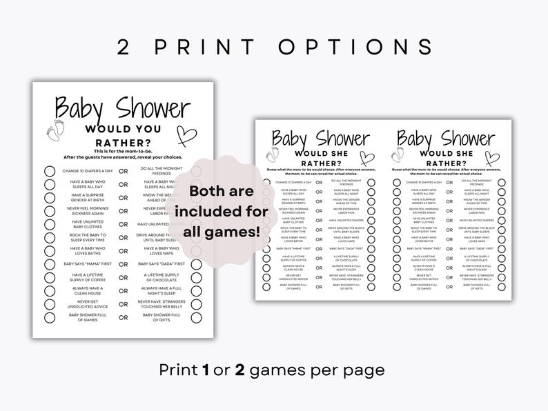 Baby Shower Games Bundle – 45 Printable Games – Icebreaker Party ...