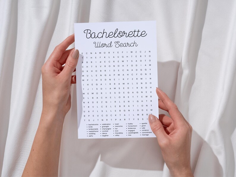 3 Bachelorette Word Search Games - Printable Puzzles - Fun Word Game ...
