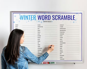 Giant XXL Winter Word Scramble Game - 3 Printable Puzzles - Fun Holiday ...