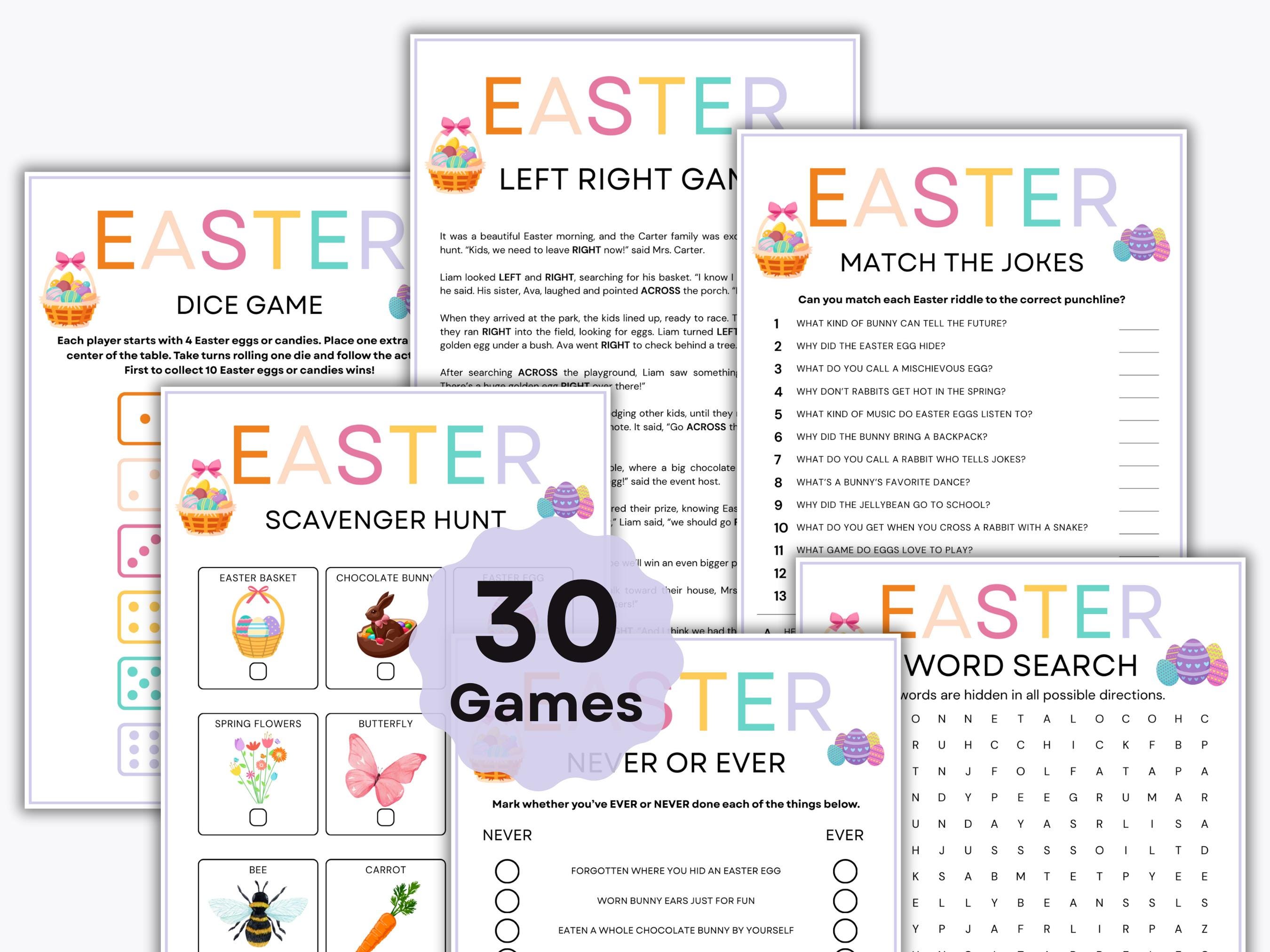 Easter Games Bundle – 30 Games - Easter Bunny Stories – Family Activity ...