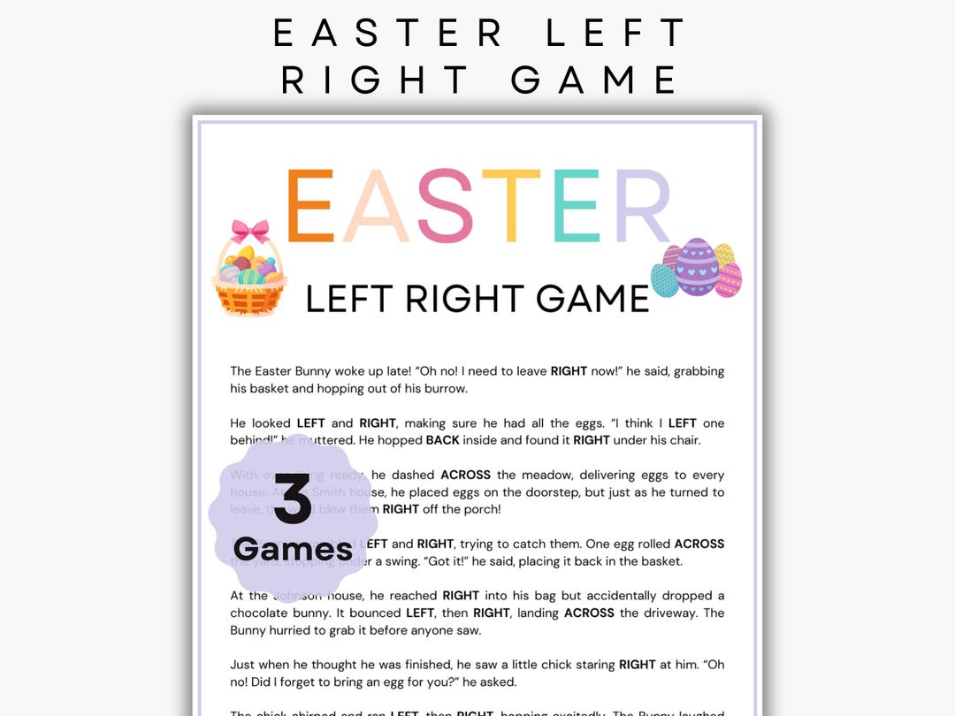 Easter Left Right Games – 3 Games - Easter Bunny Stories – Family ...