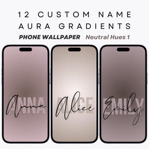 12 CUSTOM NAME Aura Gradient Wallpapers for Iphone, Android, Smartphone ...