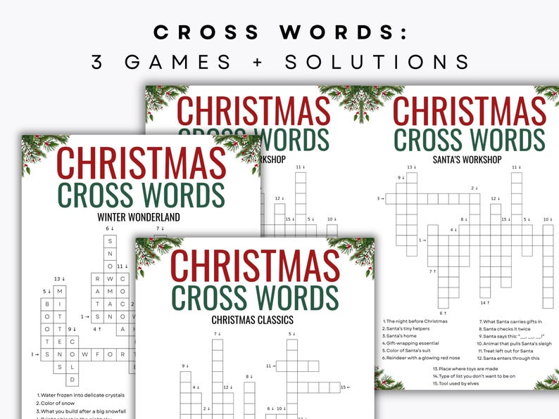 Christmas Word Game Bundle – 9 Printable Games – Icebreaker Activity ...