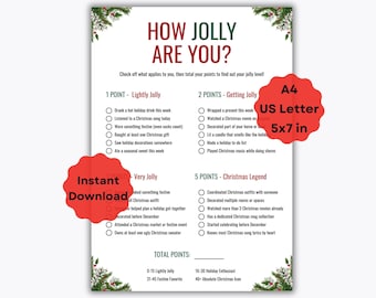 How Jolly Are You Christmas Game, Printable Group Christmas Party Game ...