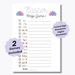 2 Easter Emoji Pictionary Game – Printable Games – Festive Spring Party ...