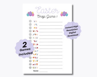 2 Easter Emoji Pictionary Game – Printable Games – Festive Spring Party ...