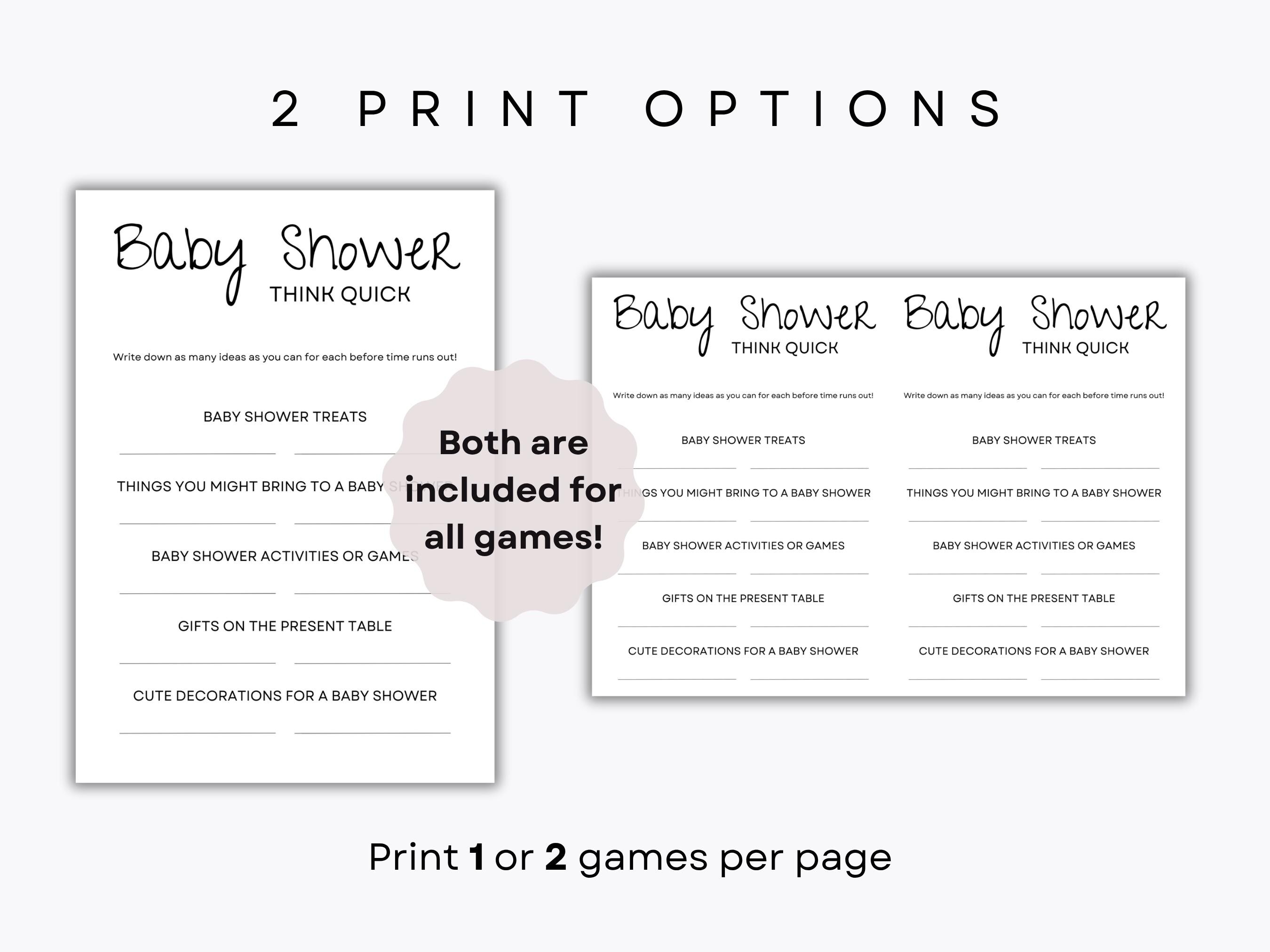 Baby Shower Games Bundle – 45 Printable Games – Icebreaker Party ...