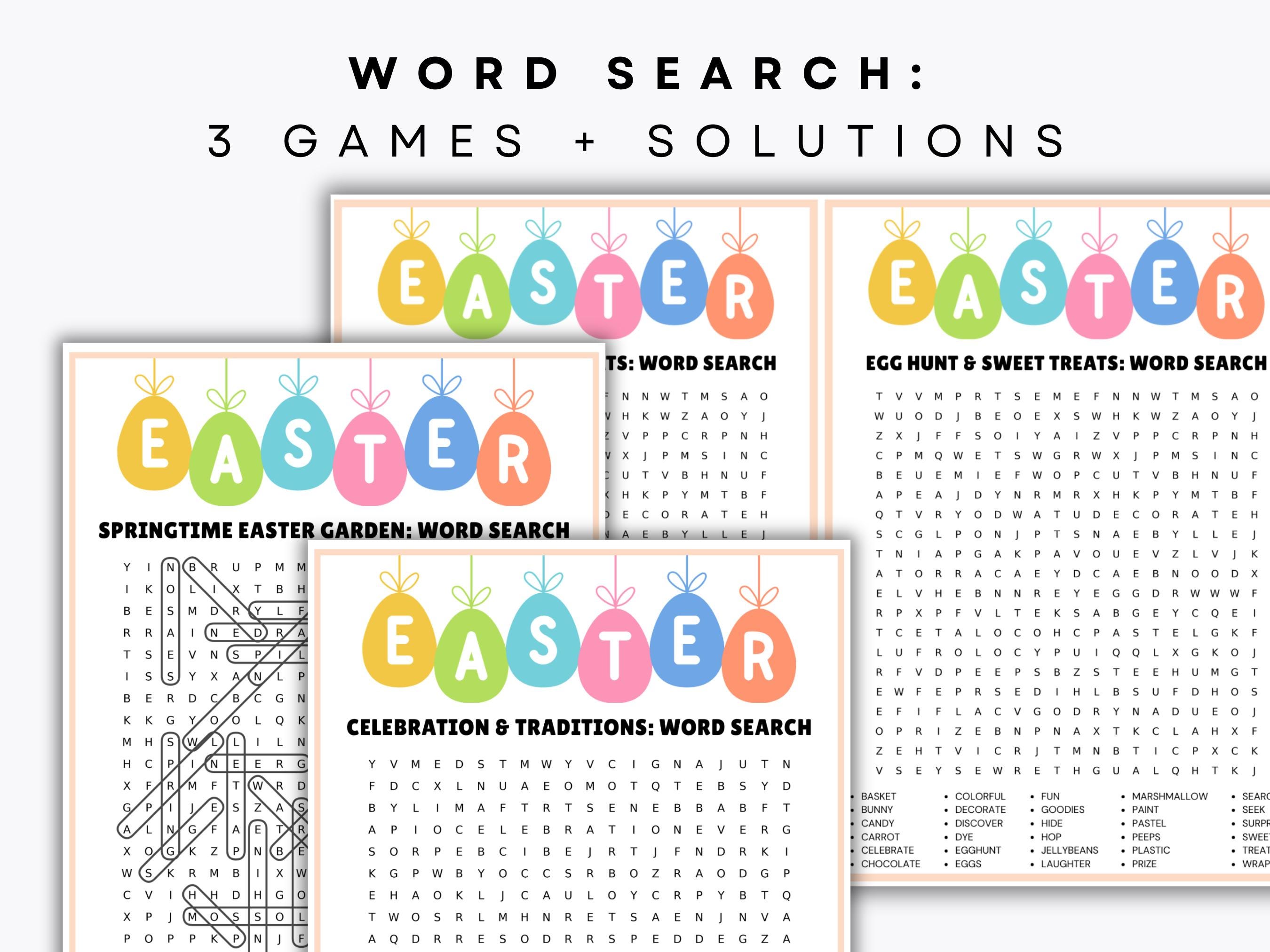 Easter Word Game Bundle – 9 Printable Games – PDF Download – Word ...