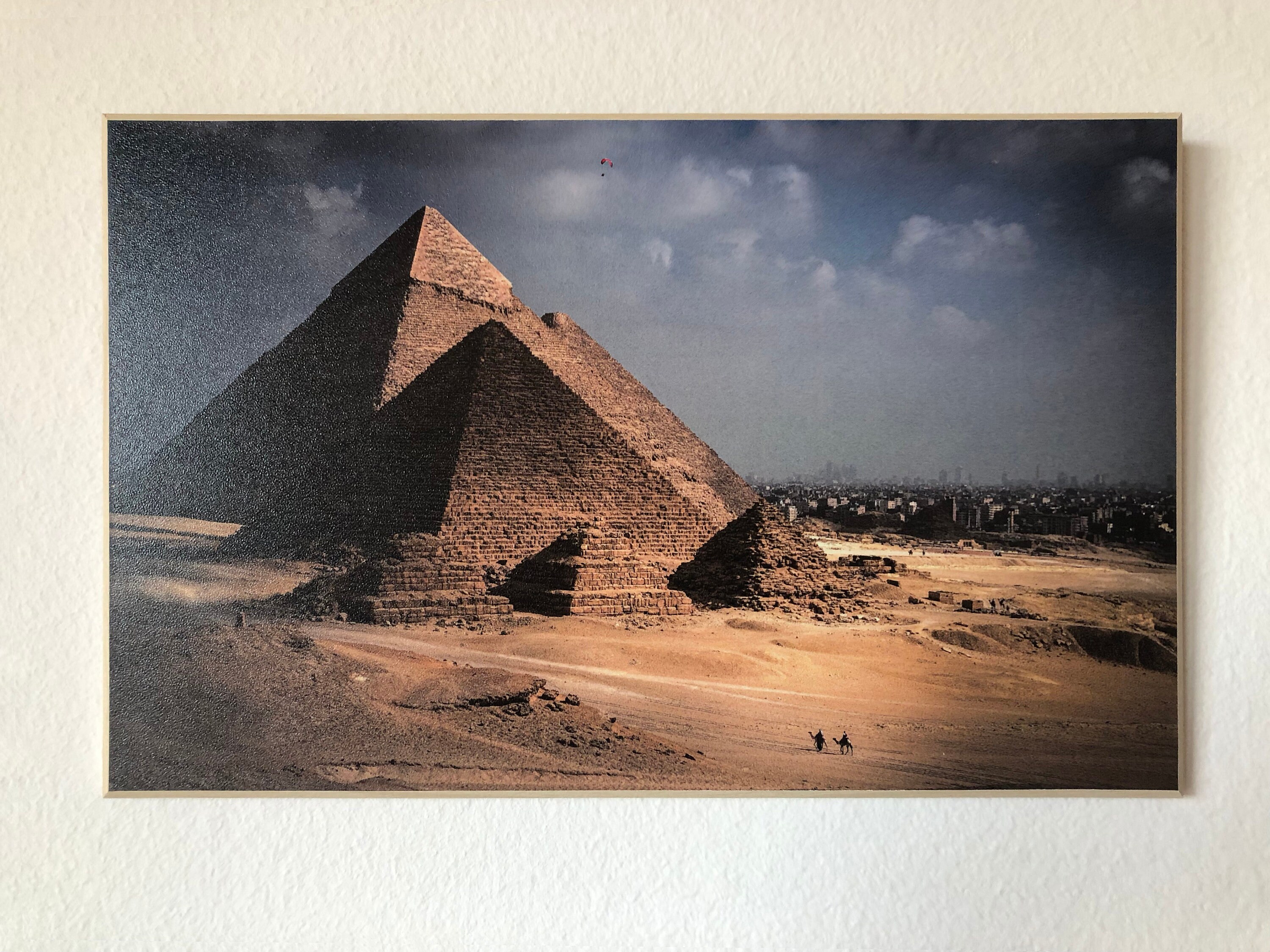 Giza Pyramids and Camels Laminated Photography on Wood 27,5 X 17,5 Cm ...