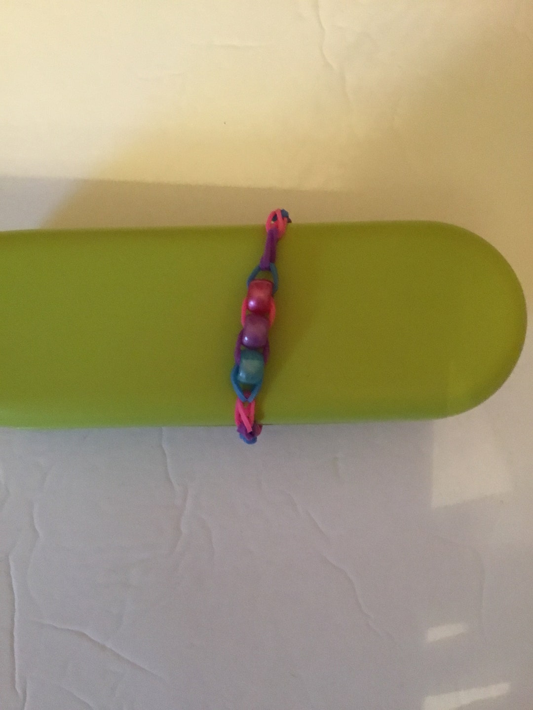 Blue Purple and Pink Rubber Band Bracelet With Beads in the - Etsy