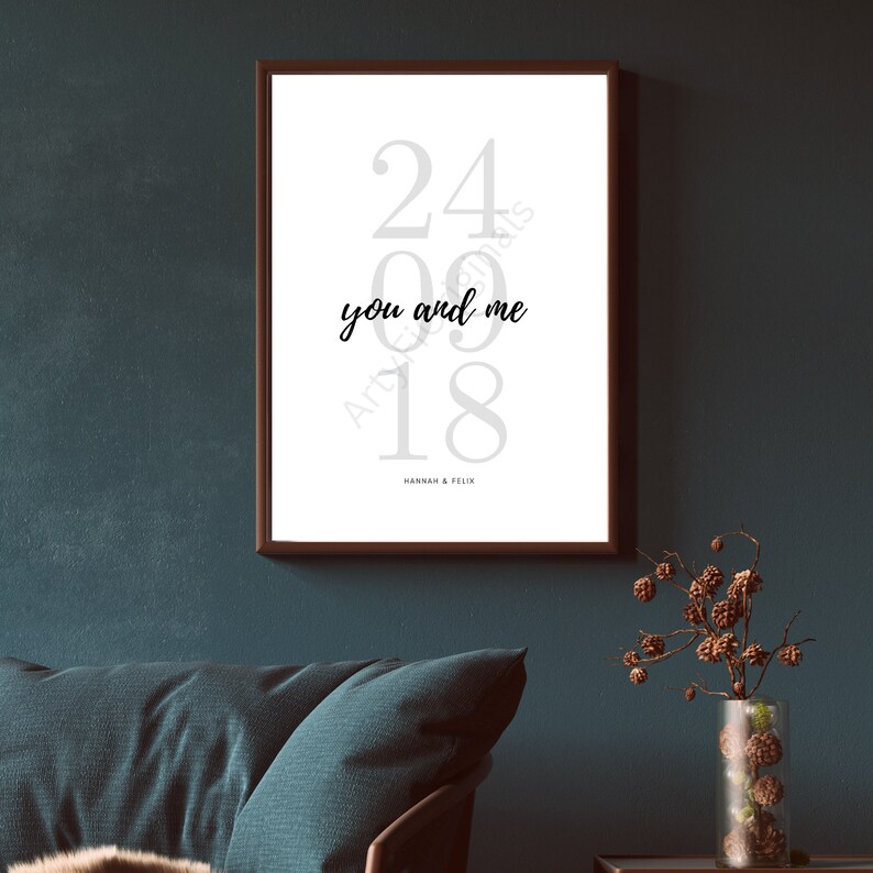 Personalized Poster 'you and Me' | Digital Print | Digital File - "you ...