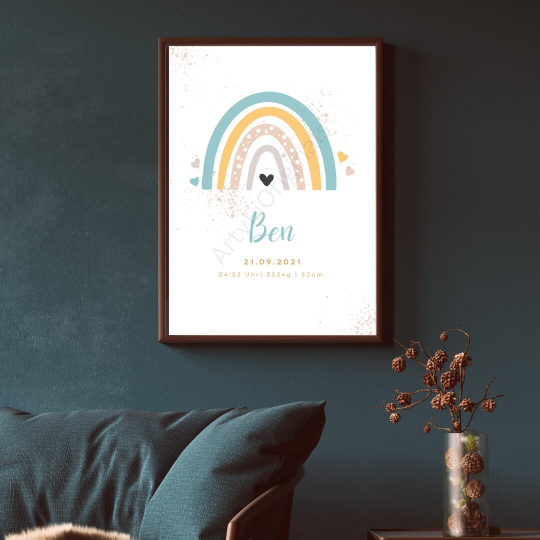 Personalized Birth Poster Boy | Digital Print | Digital File - Etsy