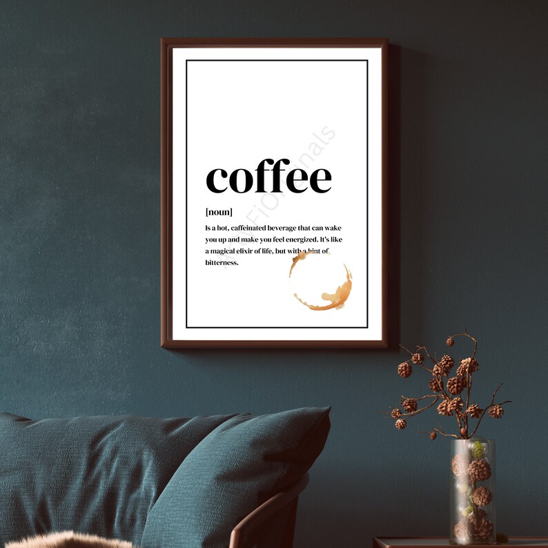 Poster Definition "coffee" | Digital Print | Digital File - Etsy