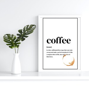 Poster Definition "coffee" | Digital Print | Digital File - Etsy