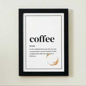 Poster Definition "coffee" | Digital Print | Digital File - Etsy