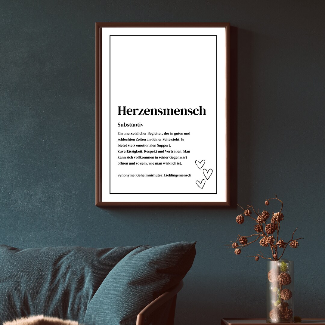 Poster Definition Heart Man | Digital Print | Digital File - Etsy