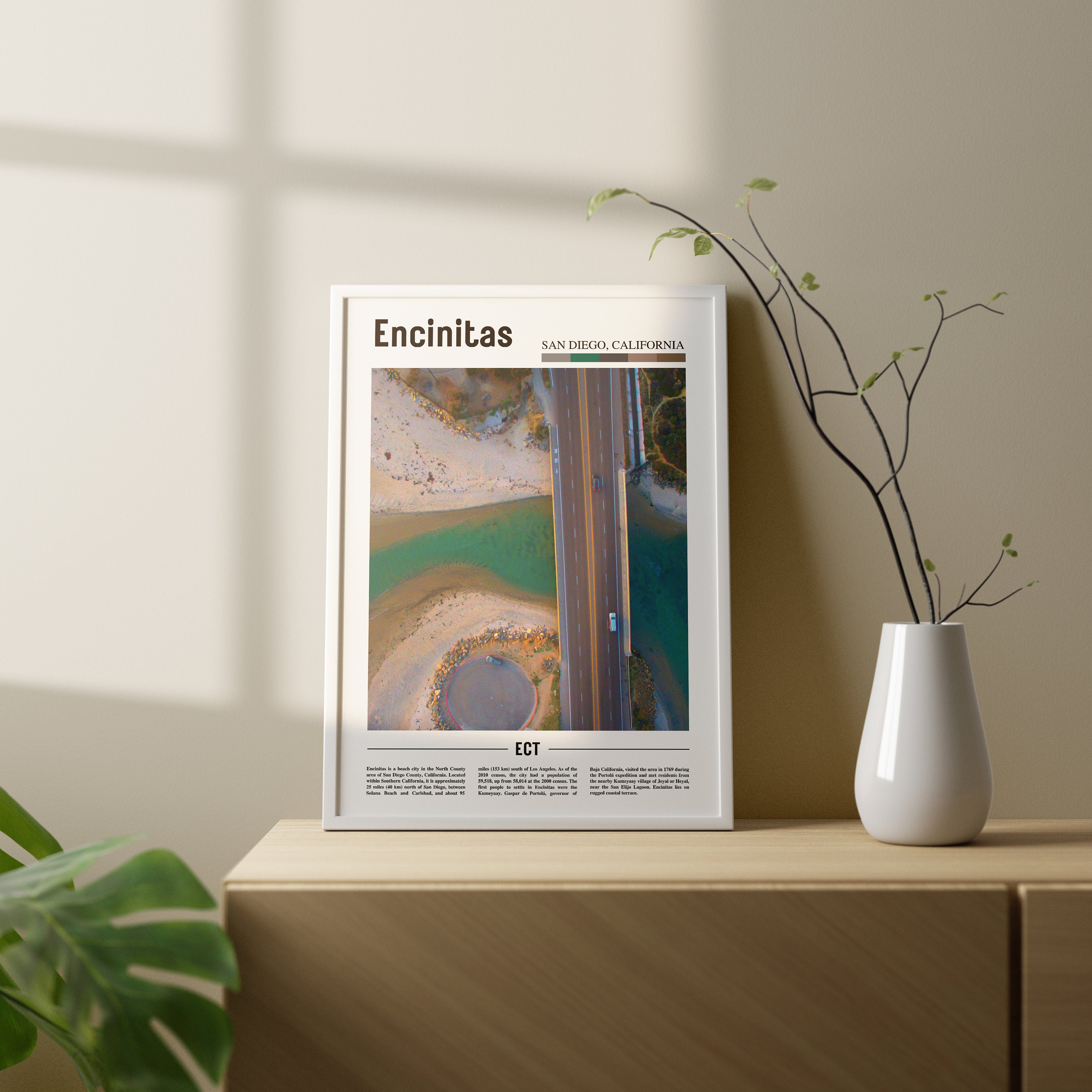 Impression Encinitas, Affiche Encinitas, Art mural Encinitas, Affiche ...