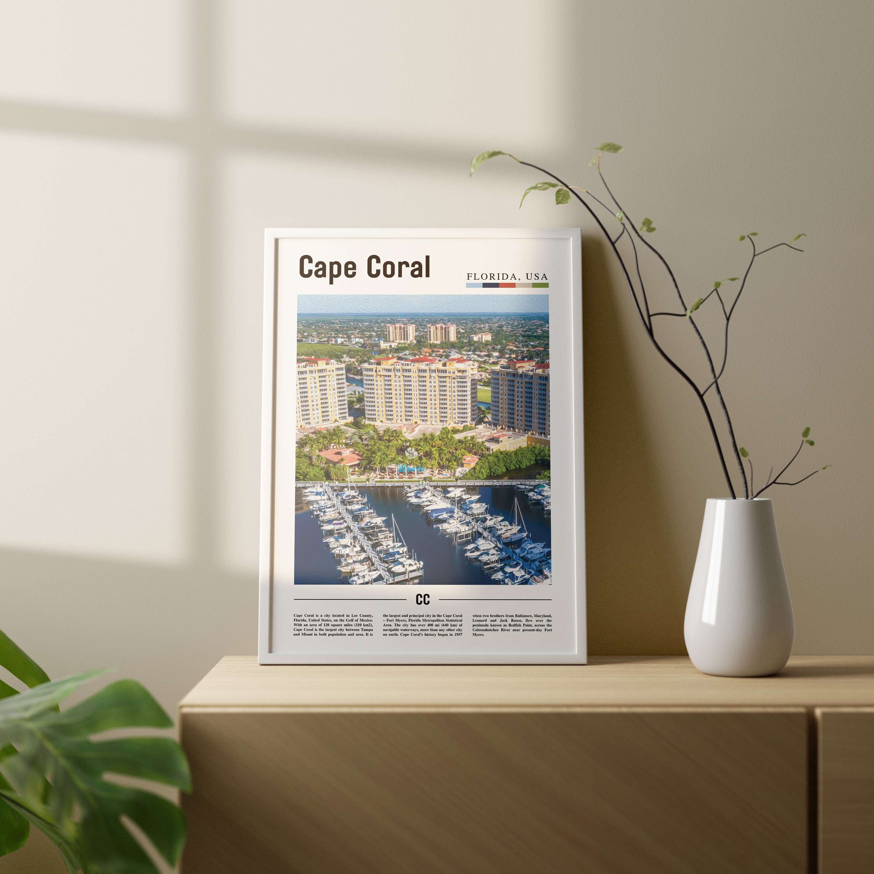 Cape Coral Print, Cape Coral Poster, Cape Coral Wall Art, Oil Painting ...