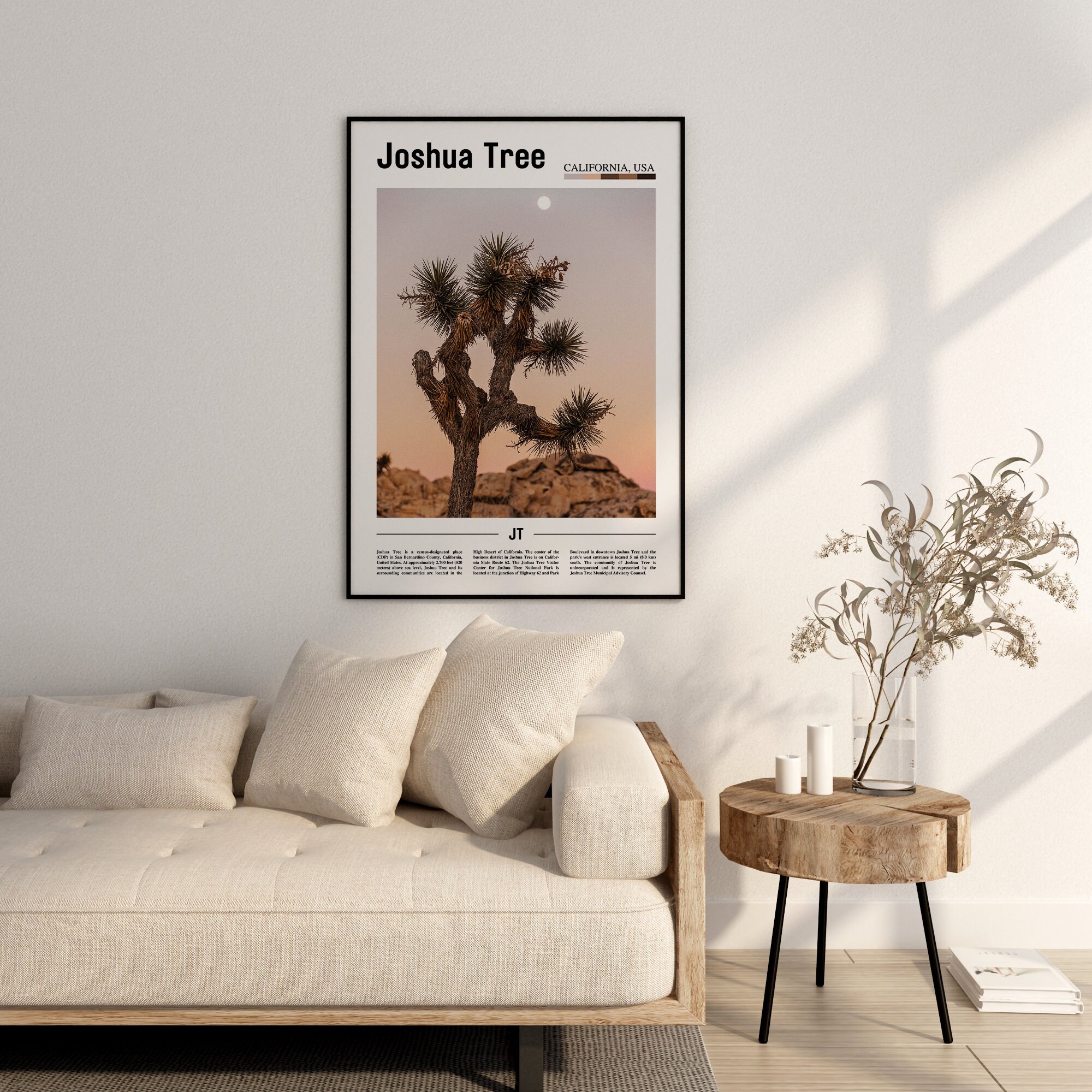 Joshua Tree Poster, Joshua Tree Print, Joshua Tree Wall Art, Minimal ...