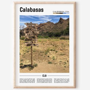 Calabasas Print, Calabasas Poster, Calabasas Wall Art, Minimal Travel ...