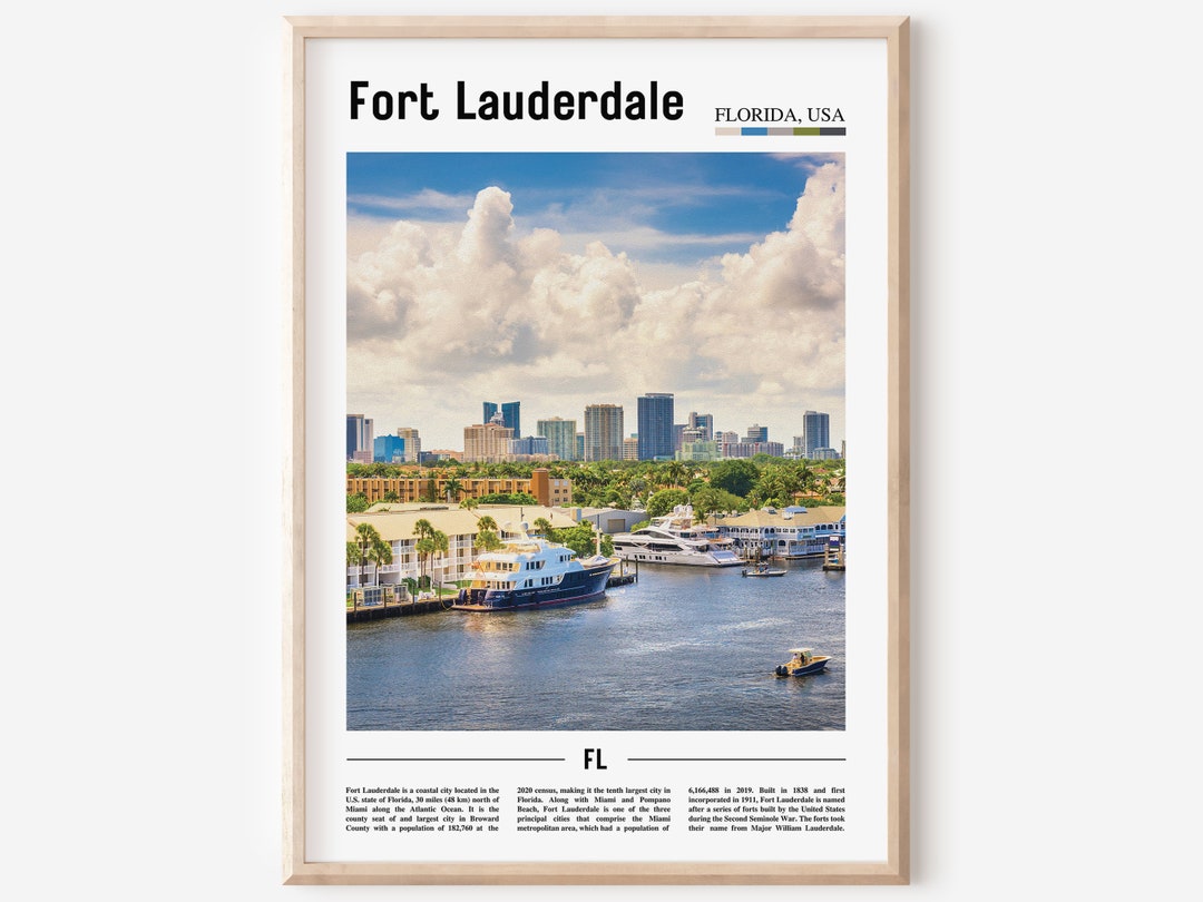 Fort Lauderdale Print, Fort Lauderdale Poster, Fort Lauderdale Wall Art ...