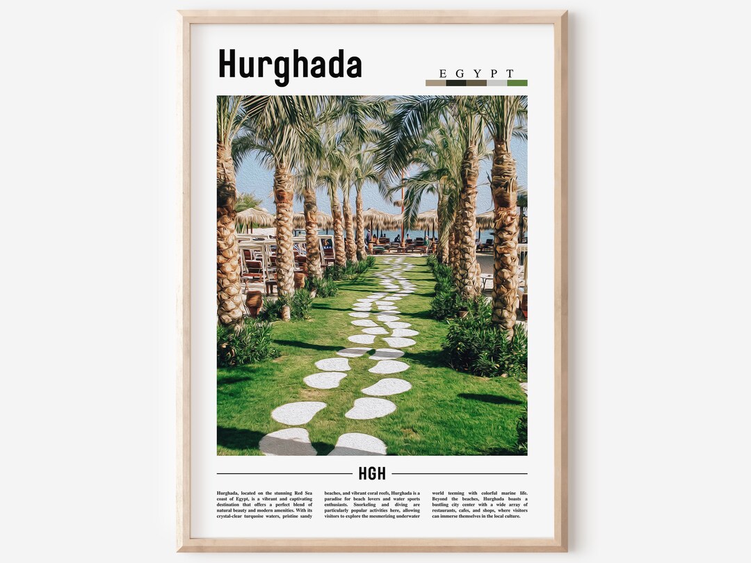 Hurghada Poster, Hurghada Print, Hurghada Wall Art, Minimal Travel ...