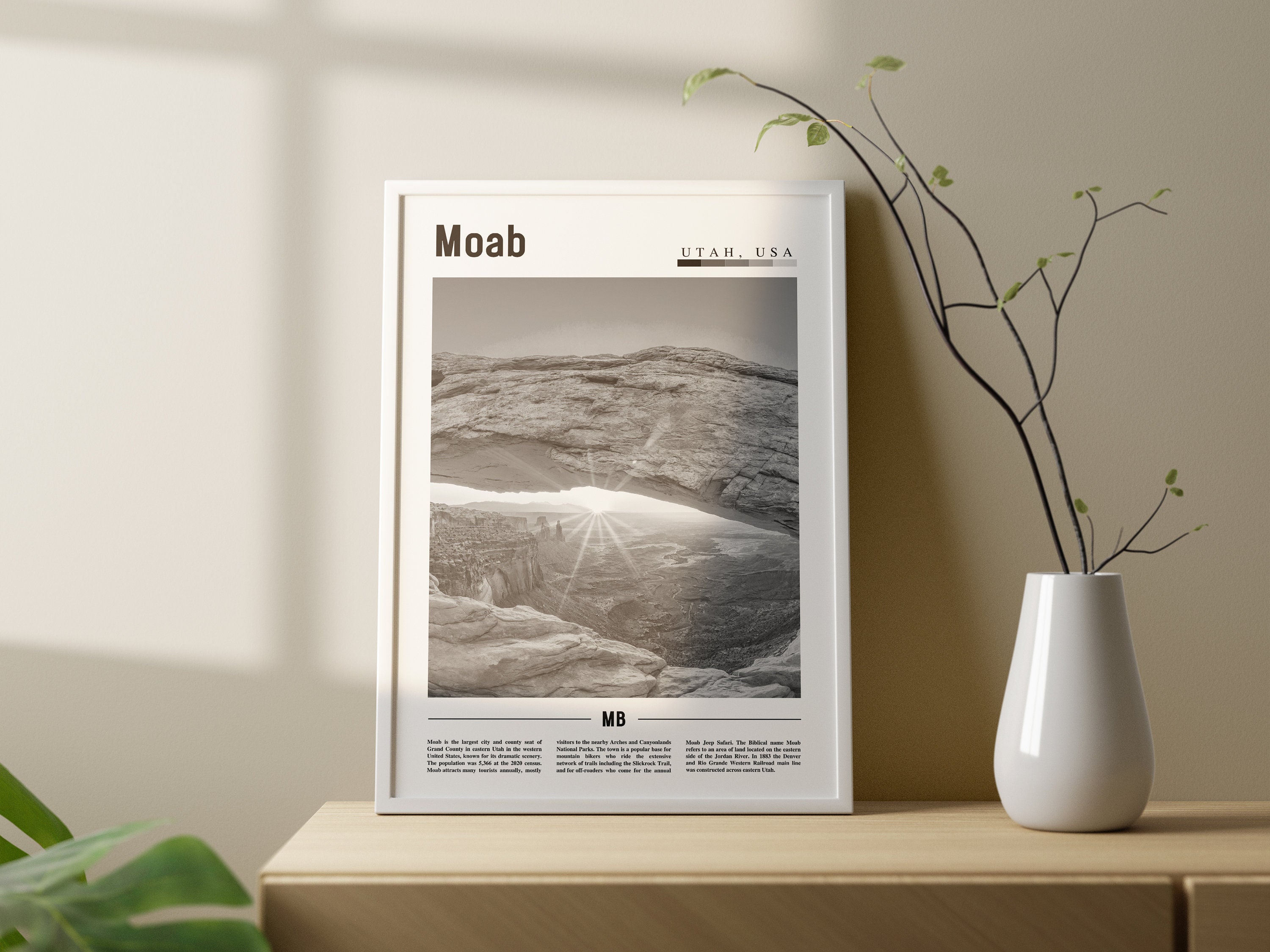 Moab Poster Black and White, Moab Print Black and White, Moab Wall Art ...