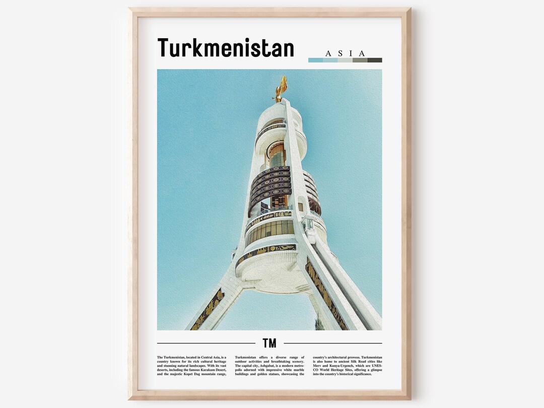 Turkmenistan Poster, Turkmenistan Print, Turkmenistan Wall Art, Asia ...