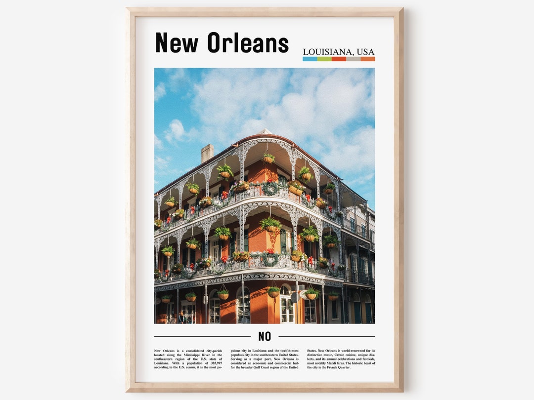 New Orleans Print, New Orleans Poster, New Orleans Wall Art, Minimal ...