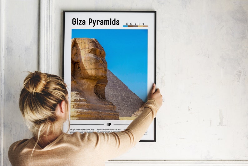 Giza Pyramids Poster, Giza Pyramids Print, Giza Pyramids Wall Art ...