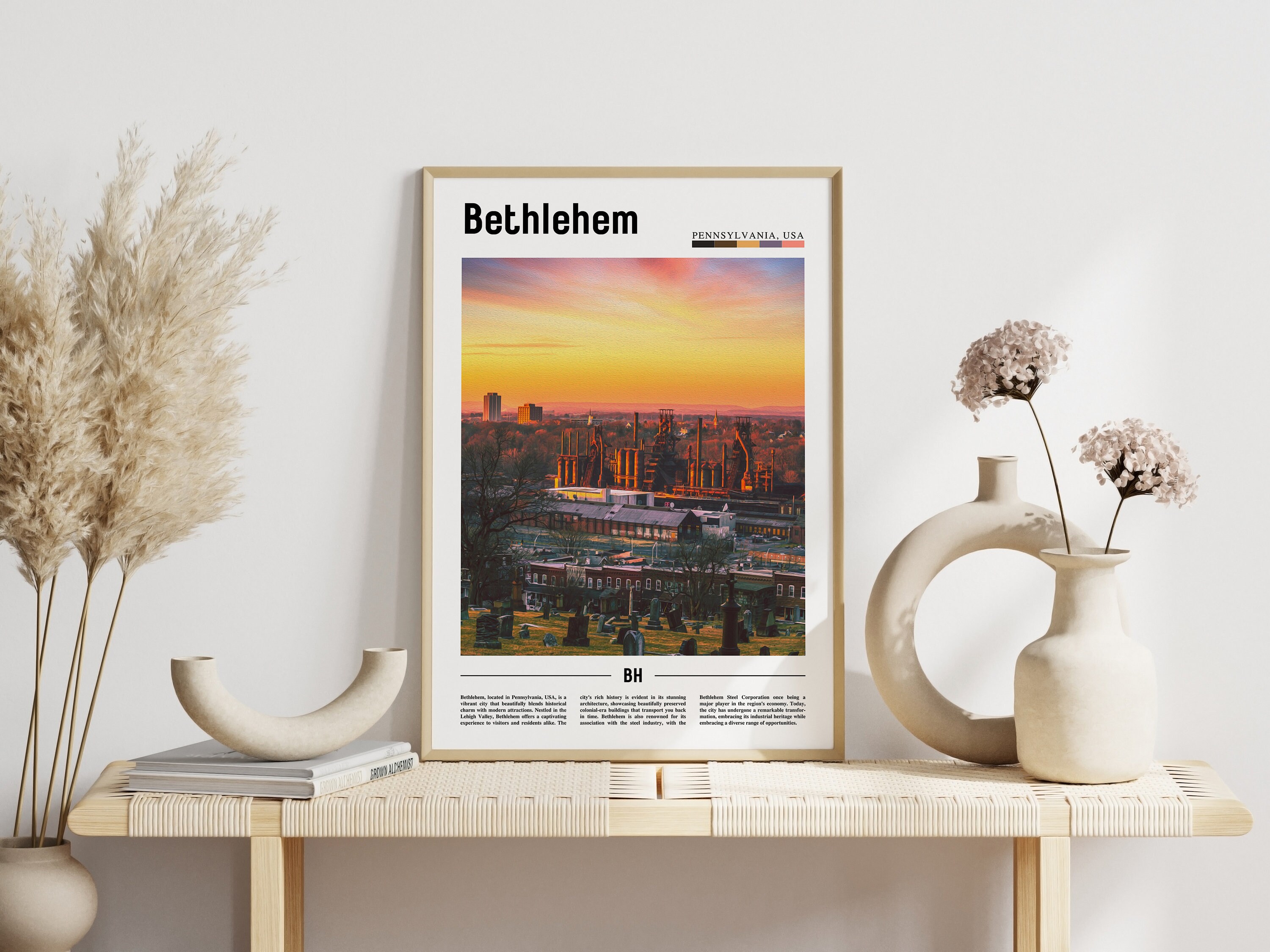 Bethlehem Poster, Bethlehem Print, Bethlehem Wall Art, United States ...