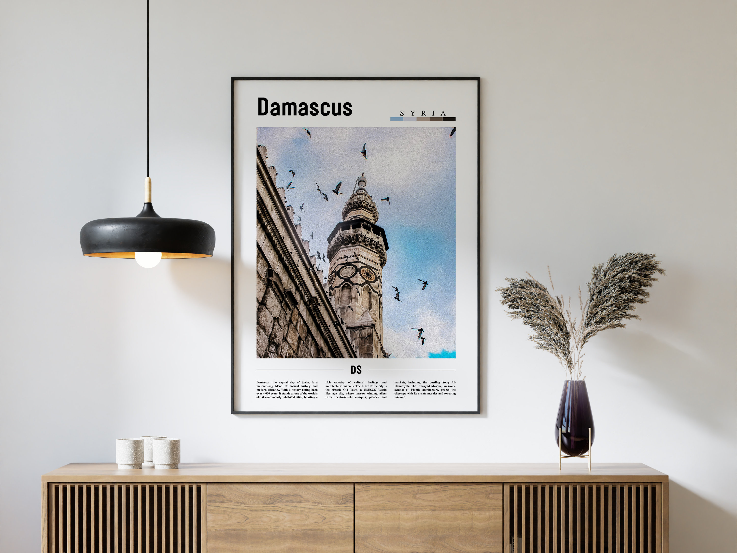 Damascus Poster, Damascus Print, Damascus Wall Art, Minimal Travel ...