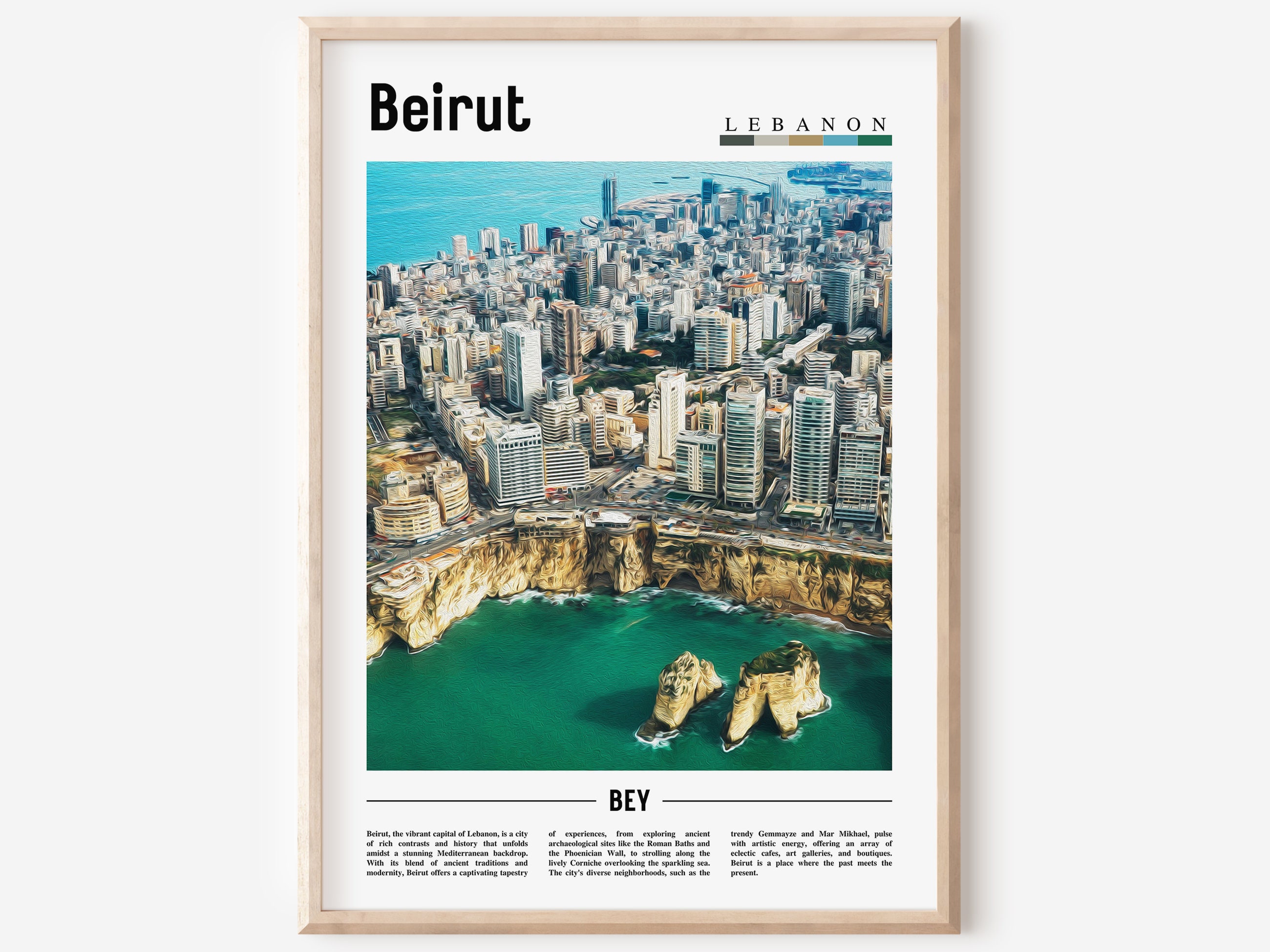 Beirut Poster, Beirut Print, Beirut Wall Art, Minimal Travel Print ...