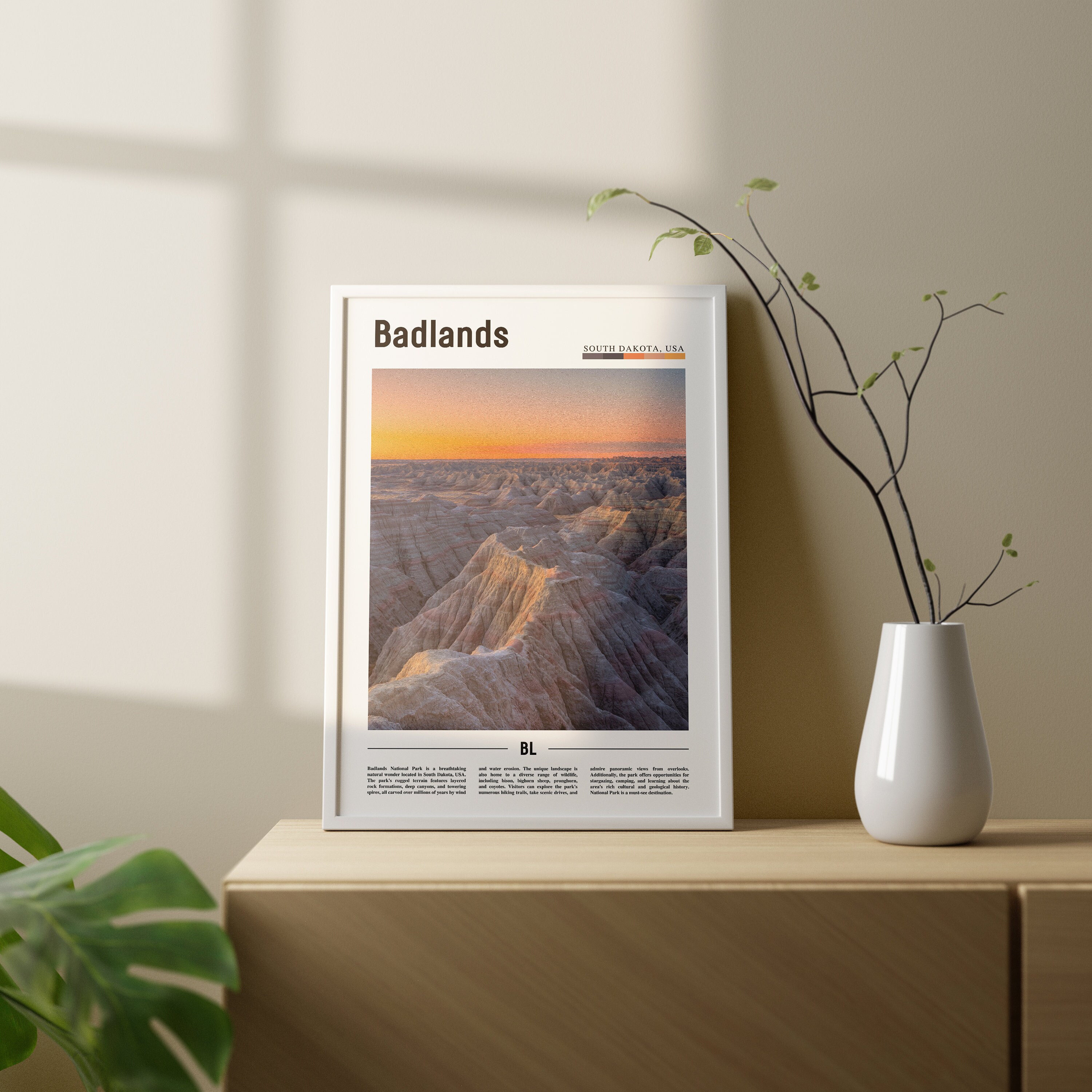 Badlands Poster, Badlands Print, Badlands Wall Art, United States Photo ...