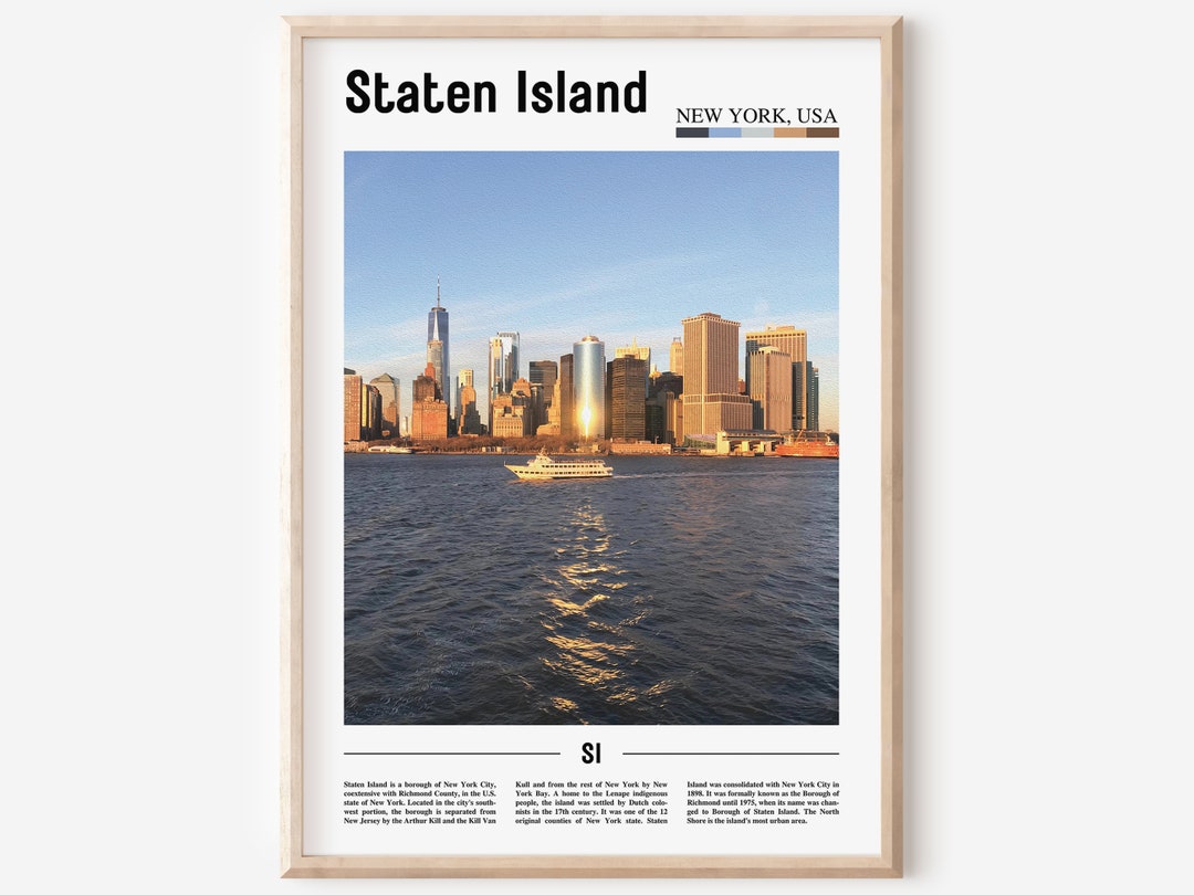 Staten Island Print, Staten Island Poster, Staten Island Wall Art, Oil ...