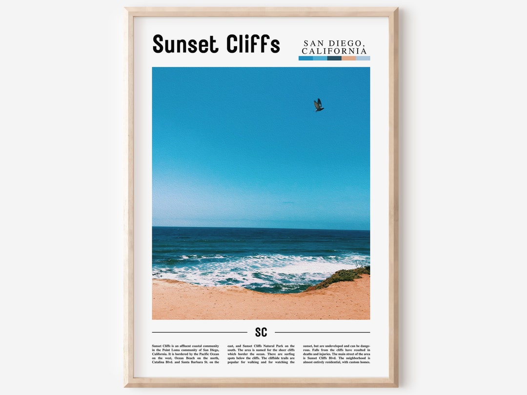 Sunset Cliffs Print, Sunset Cliffs Poster, Sunset Cliffs Wall Art ...