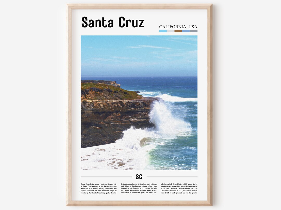 Santa Cruz Print, Santa Cruz Poster, Santa Cruz Wall Art, Oil Painting ...