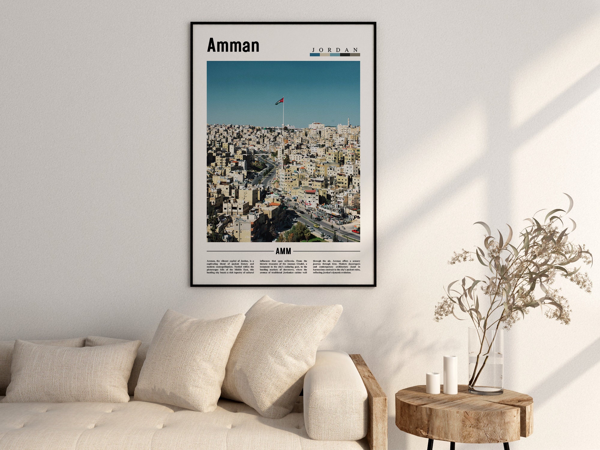 Amman Poster, Amman Print, Amman Wall Art, Minimal Travel Print, Travel ...
