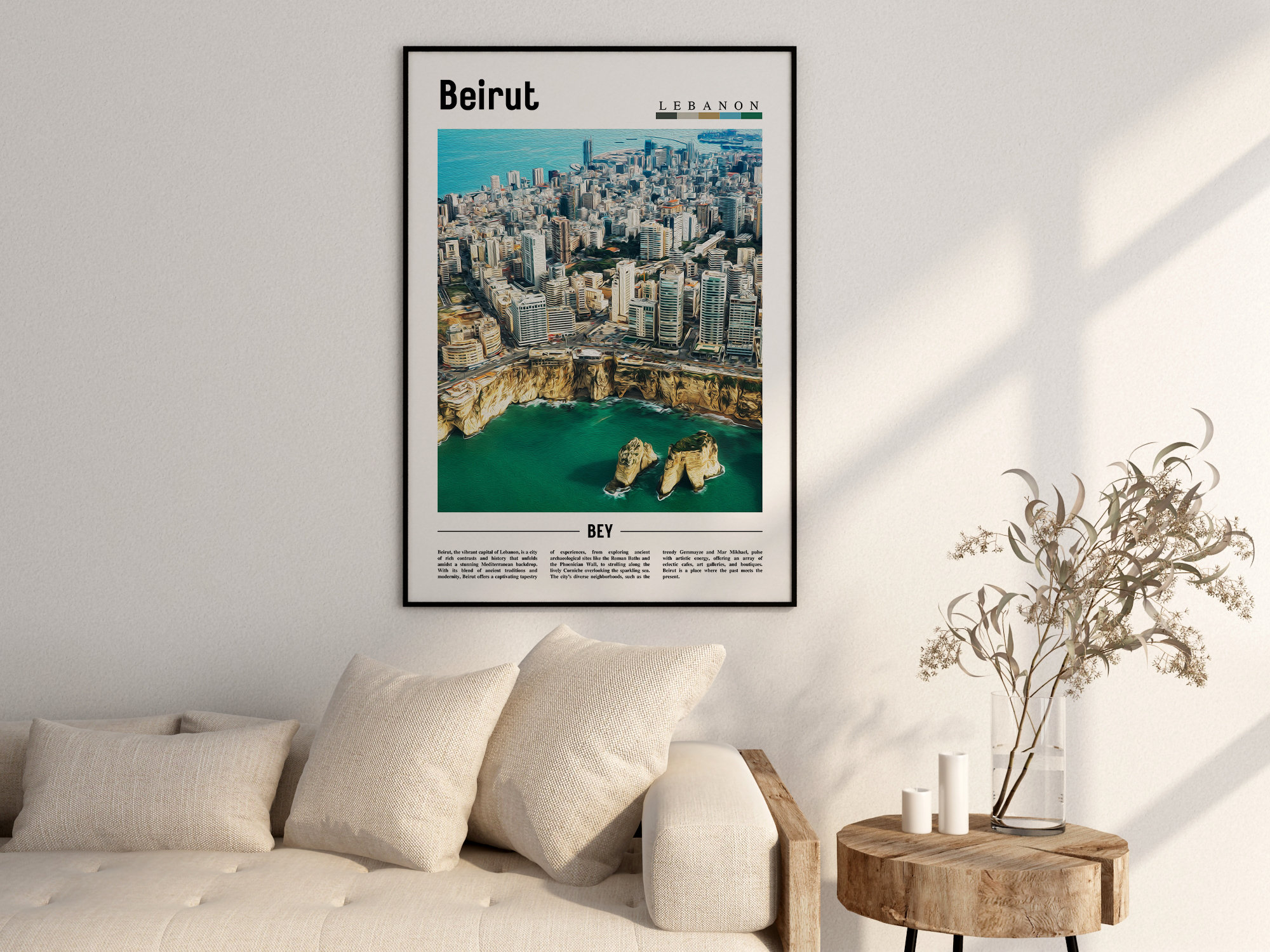 Beirut Poster, Beirut Print, Beirut Wall Art, Minimal Travel Print ...