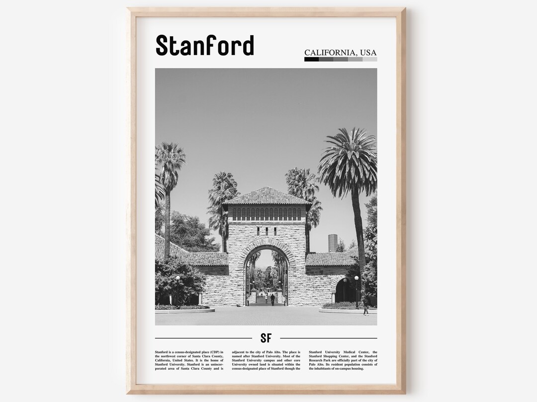 Stanford Poster Black and White, Stanford Print Black and White ...