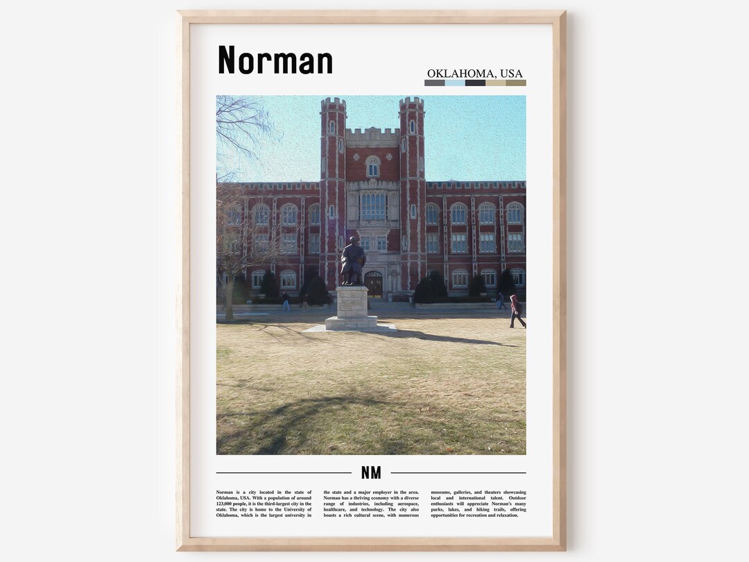 Norman Poster, Norman Print, Norman Wall Art, United States Photo ...
