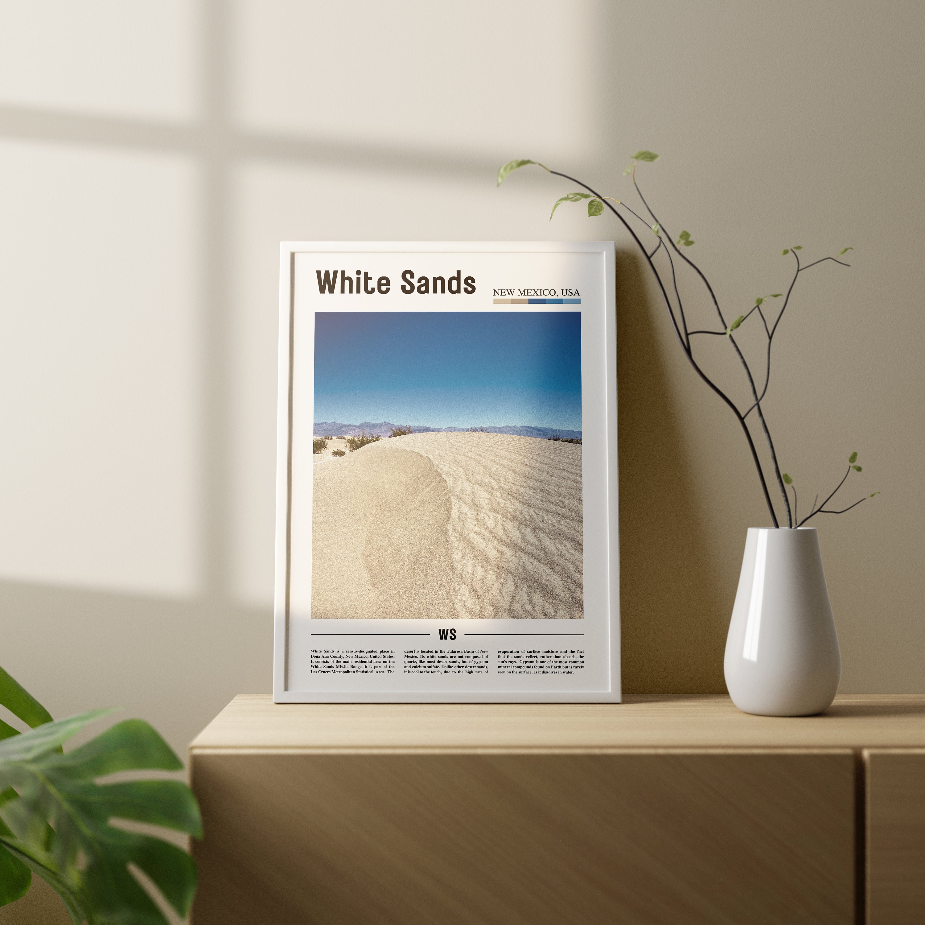 White Sands Print, White Sands Poster, White Sands Wall Art, Oil ...