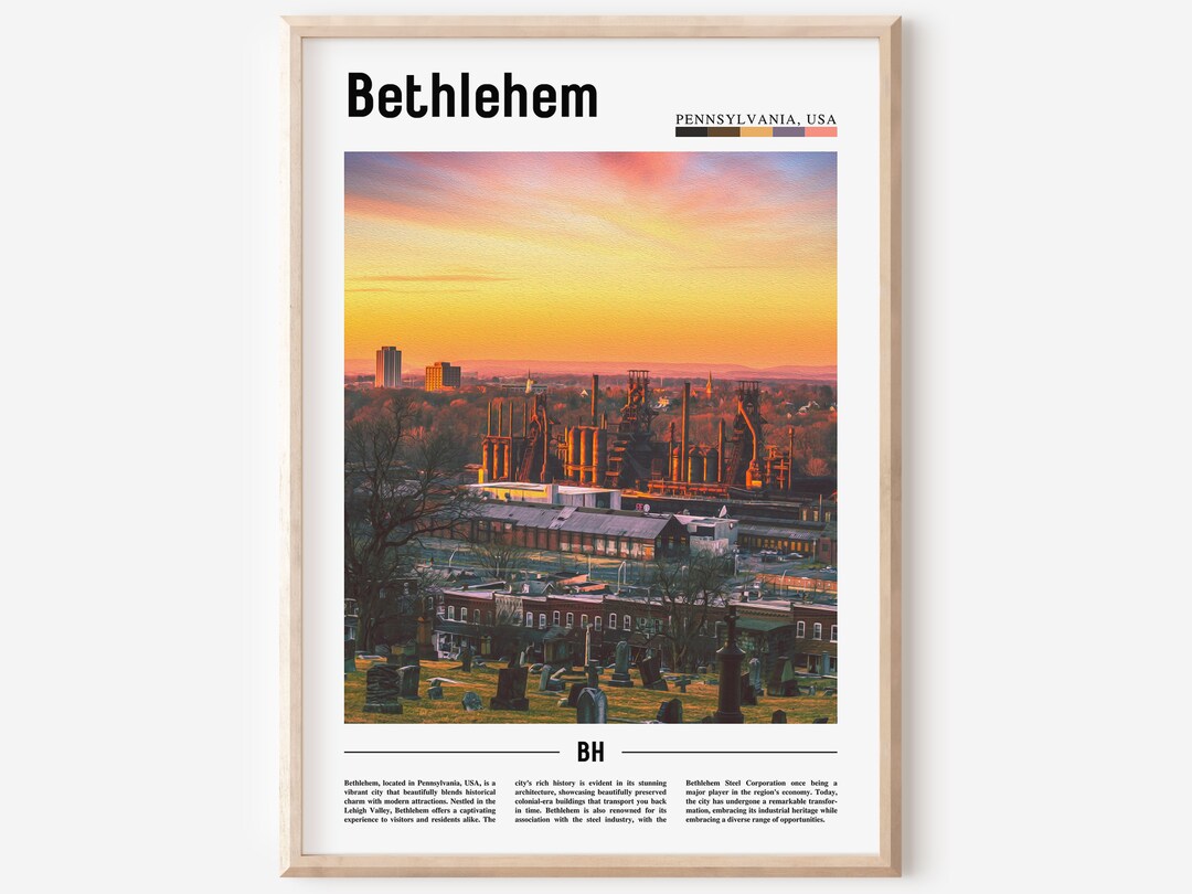 Bethlehem Poster, Bethlehem Print, Bethlehem Wall Art, United States ...