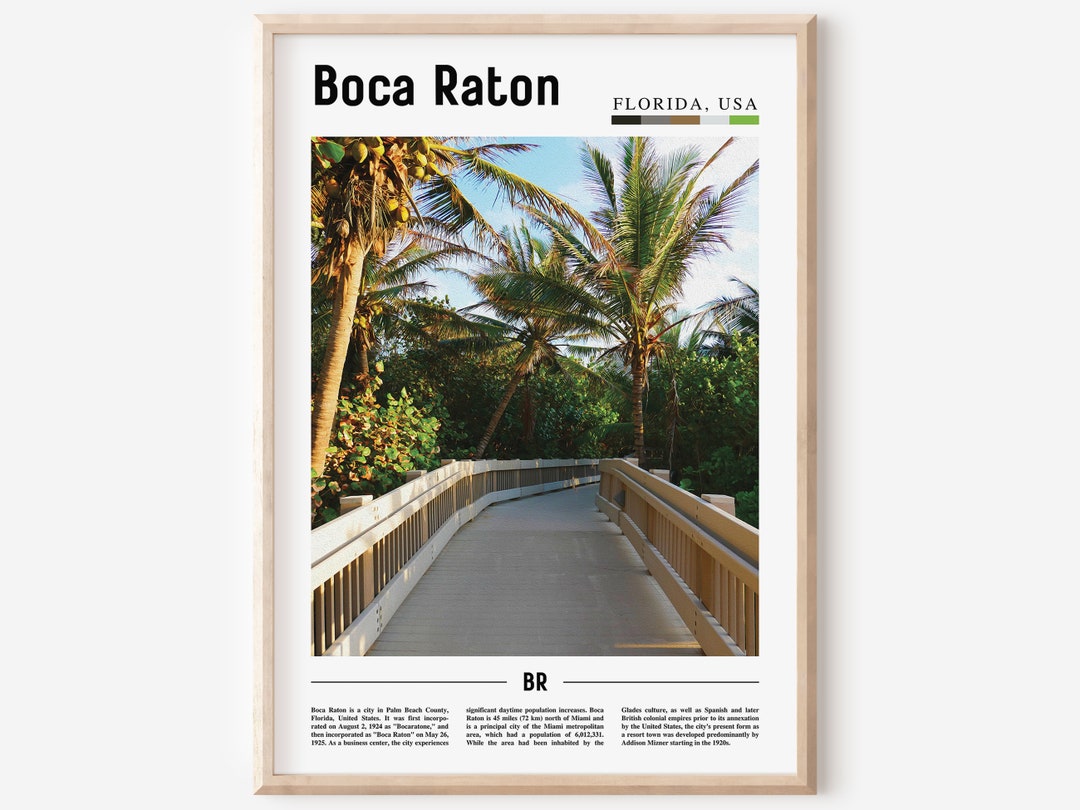 Boca Raton Print, Boca Raton Poster, Boca Raton Wall Art, Oil Painting ...