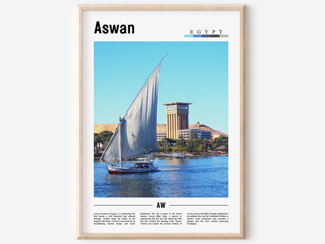 Aswan Poster, Aswan Print, Aswan Wall Art, Minimal Travel Print, Travel ...