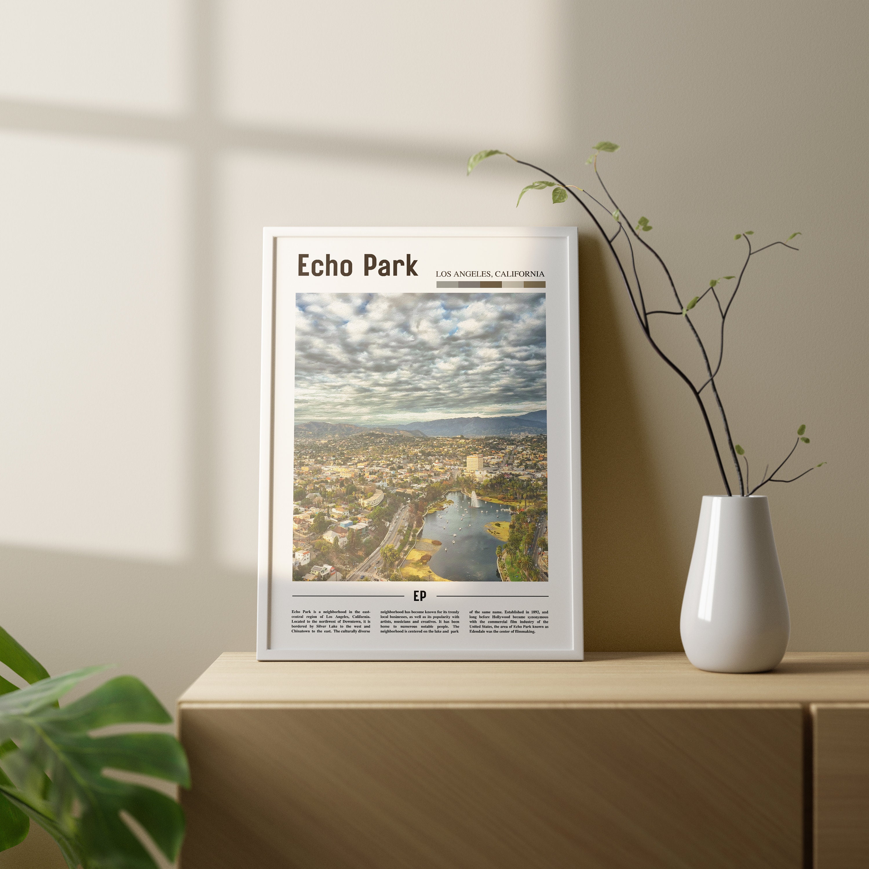 Echo Park Print, Echo Park Poster, Echo Park Wall Art, Oil Painting ...