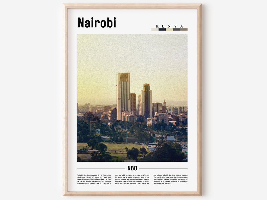 Nairobi Poster, Nairobi Print, Nairobi Wall Art, Minimal Travel Print ...