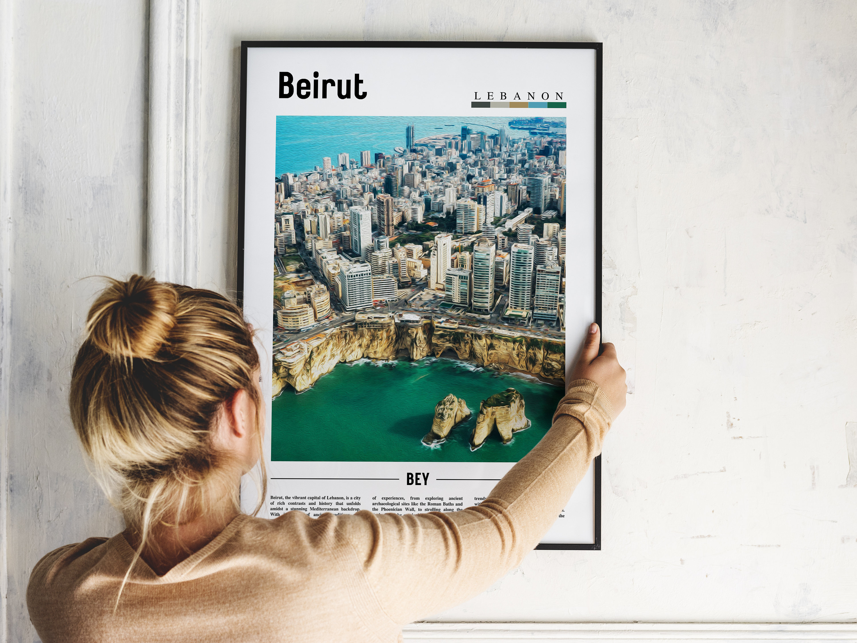 Beirut Poster, Beirut Print, Beirut Wall Art, Minimal Travel Print ...