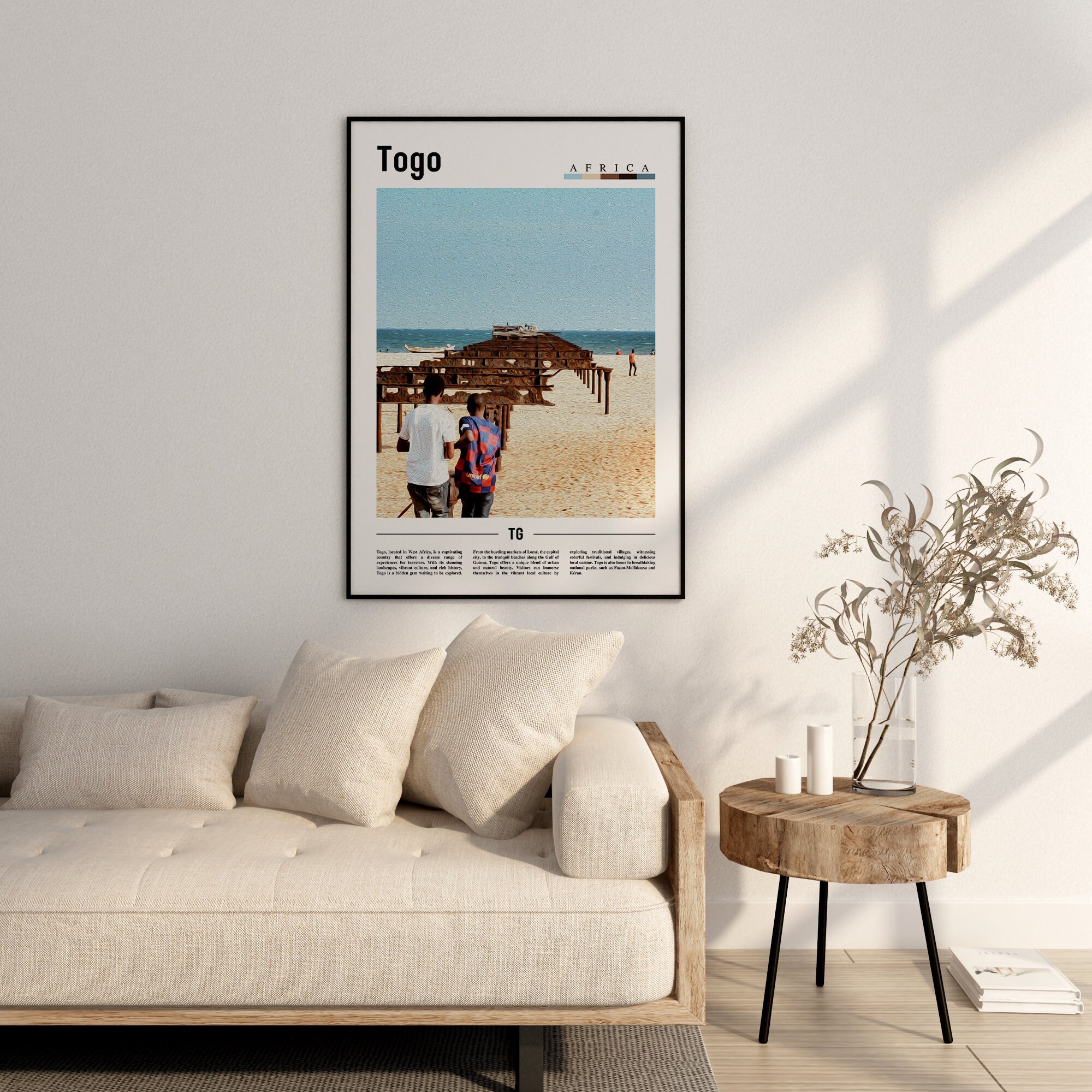 Togo Poster, Togo Print, Togo Wall Art, Minimal Travel Print, Travel ...