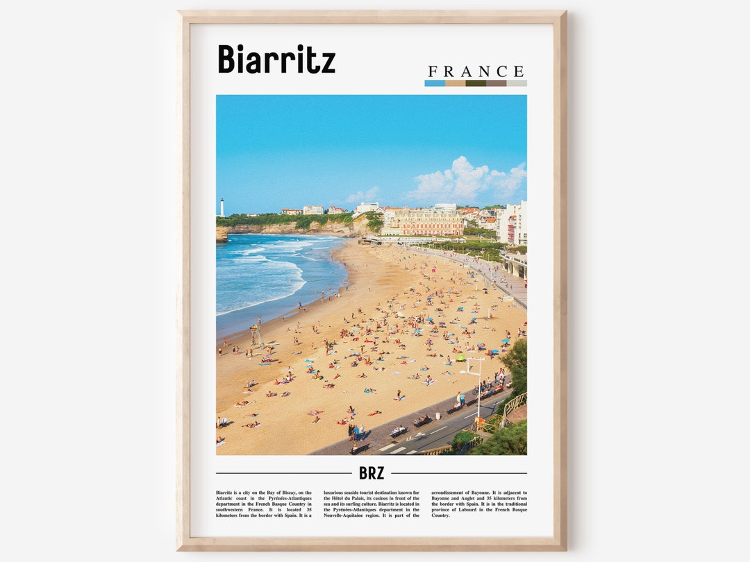 Biarritz Print, Biarritz Poster, Biarritz Wall Art, Oil Painting Poster ...